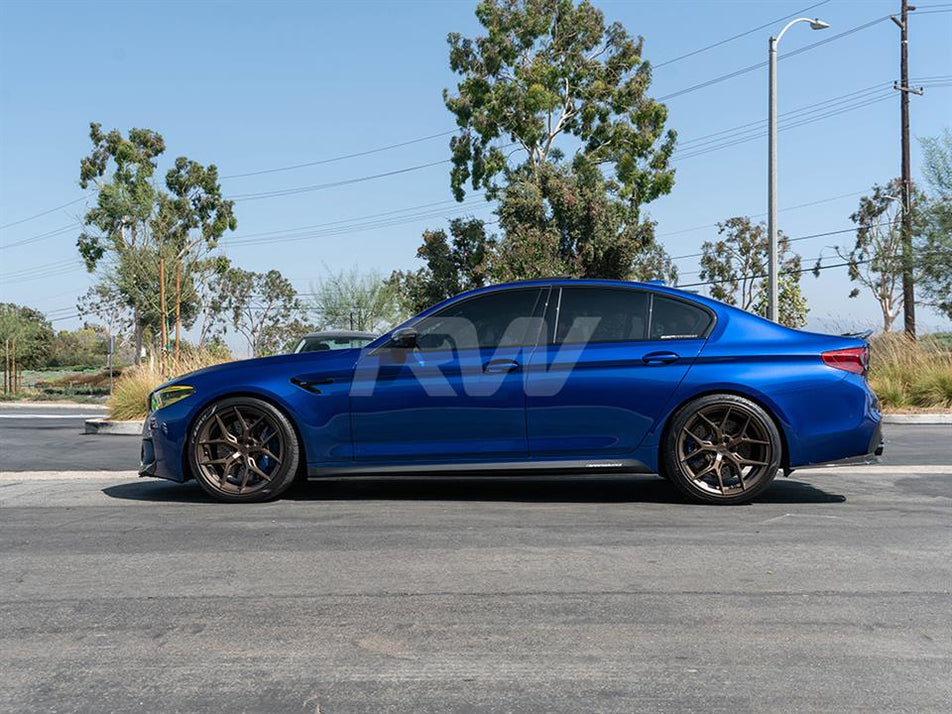 BMW G30 F90 RWS Carbon Fiber Side Skirt Extensions — Manji